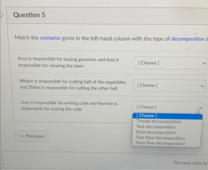 Solved Match the scenarios given in the left-hand column | Chegg.com