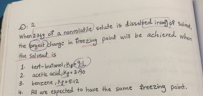 Solved 0:2 When 12.369 of a nonvolatile) solute is dissolved | Chegg.com