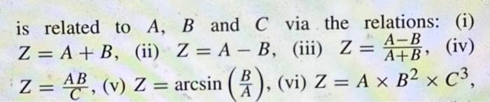 Solved 42 Propagating The Error Through A Multi Variable 5905