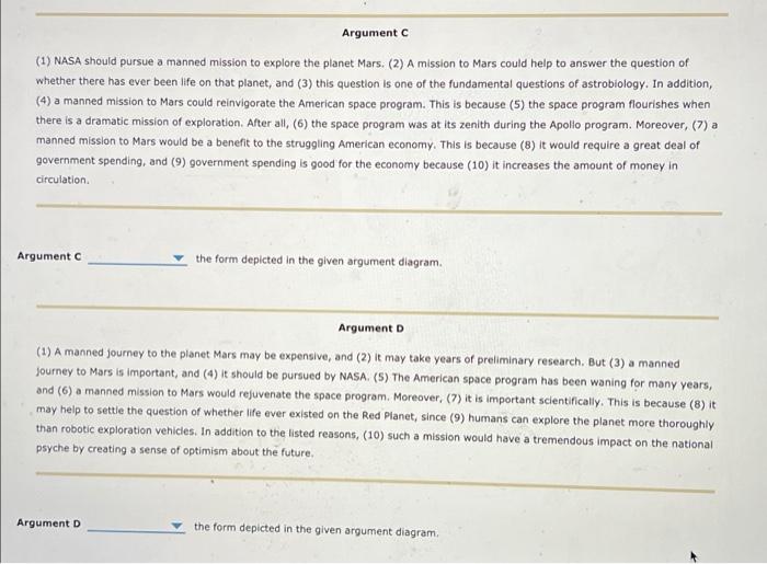 Solved Each extended argument within the following passages | Chegg.com