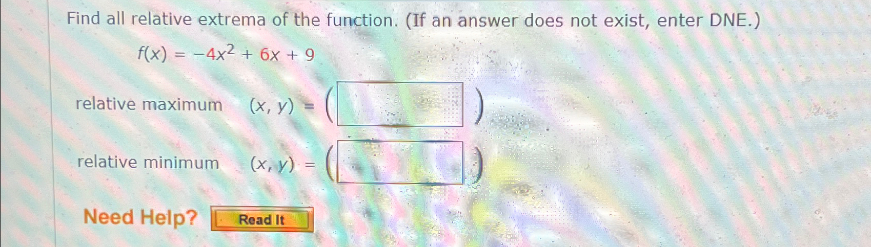 Solved Find all relative extrema of the function. (If an | Chegg.com