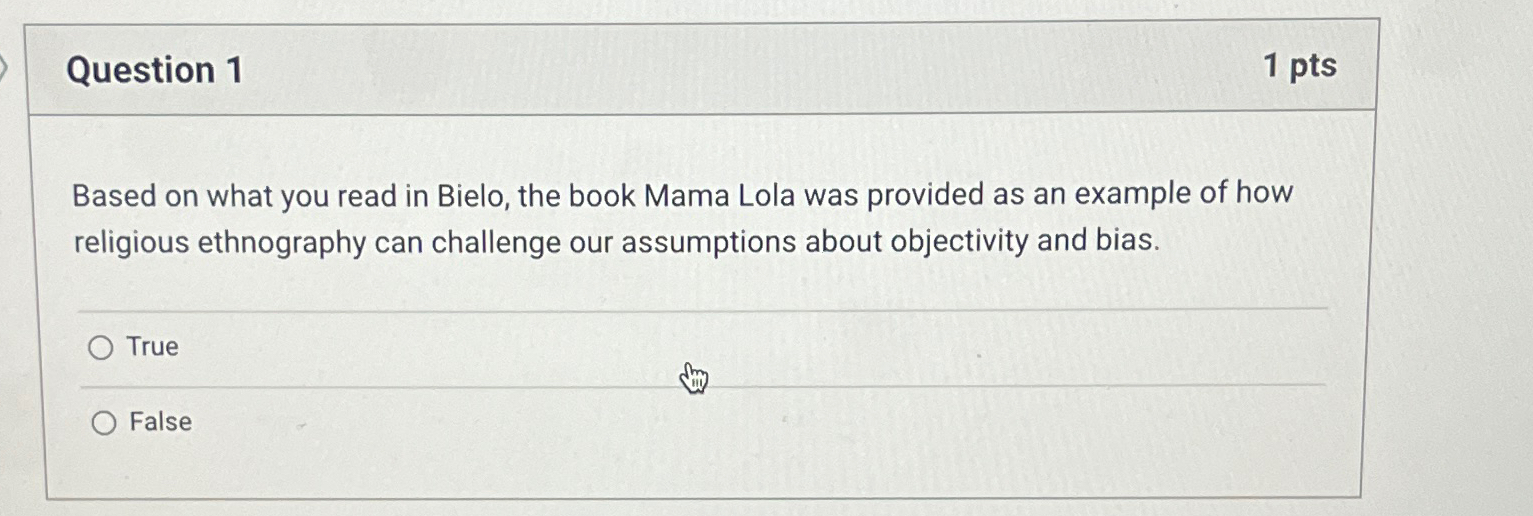 Solved Question 11 ﻿ptsBased on what you read in Bielo, the | Chegg.com