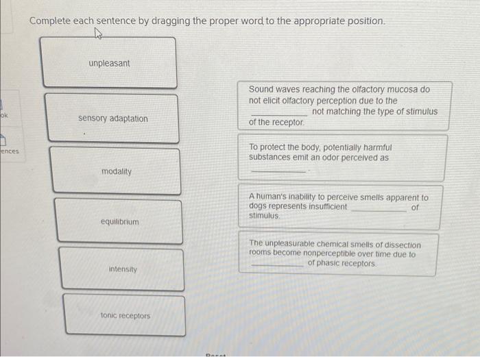 Solved Complete each sentence by dragging the proper word to | Chegg.com