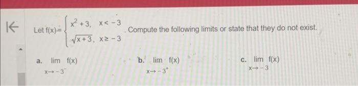 Solved Let f(x)={x2+3,x+3,x