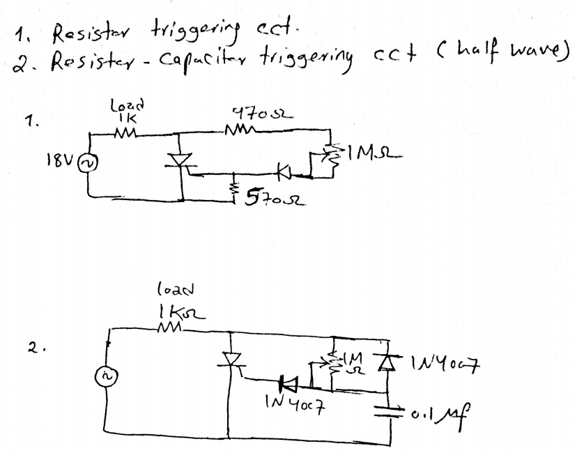 Solved 1. Resistor triggering ect. 2. Resister - Capacitay | Chegg.com