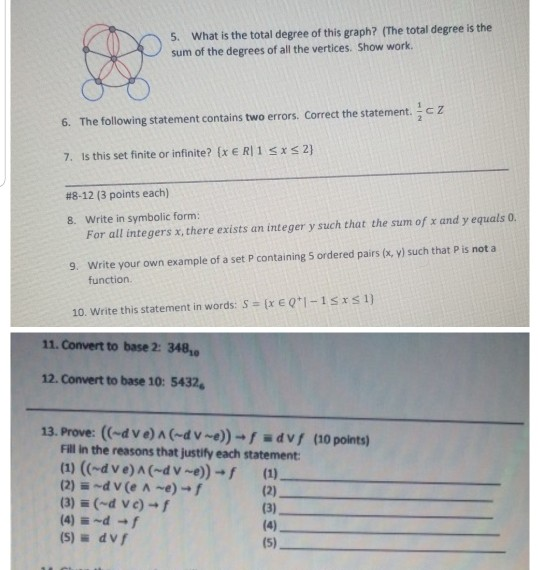 Solved 5. What is the total degree of this graph? (The total | Chegg.com