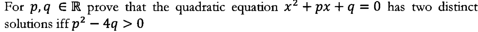 Solved For p,q ﻿ belong to R ﻿prove that the quadratic | Chegg.com