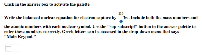 Solved Click in the answer box to activate the palette.Write | Chegg.com
