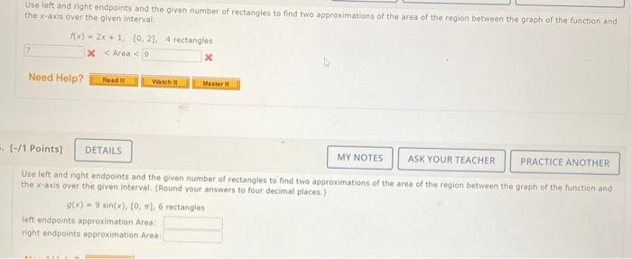 Use left and right endpoints and the given number of | Chegg.com