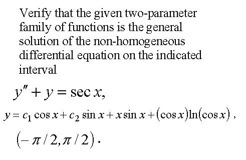Solved Verify that the given two - parameter family of | Chegg.com