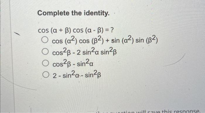 Solved Complete the identity. | Chegg.com