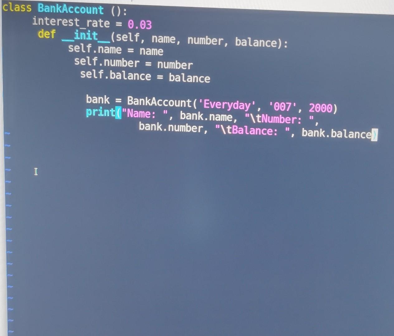 Solved 4. Building bank accounts Type in the code from | Chegg.com