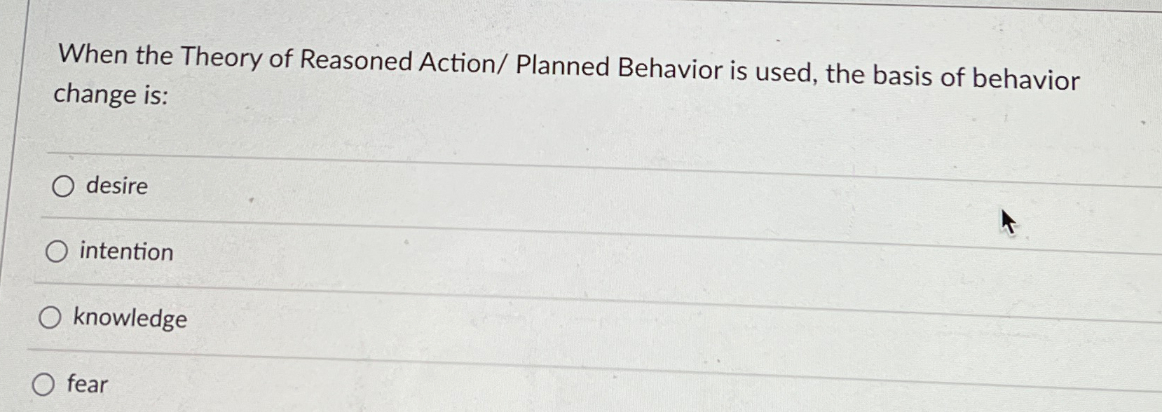Solved When the Theory of Reasoned Action/ ﻿Planned Behavior | Chegg.com