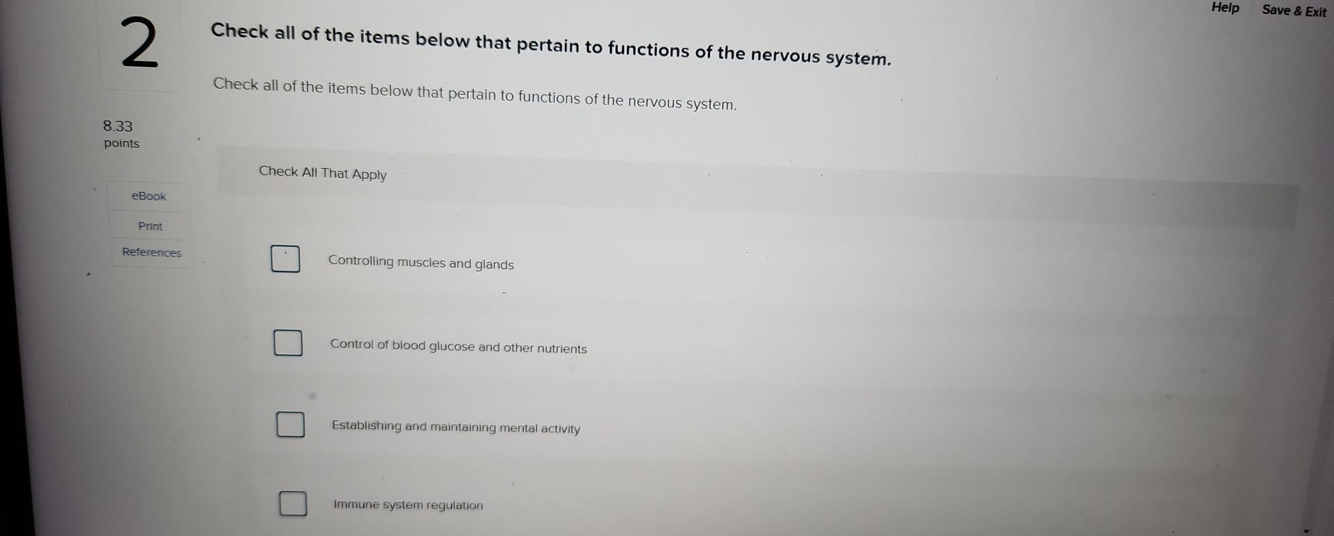 Solved 2HelpSave & ExitCheck all of the items below that | Chegg.com