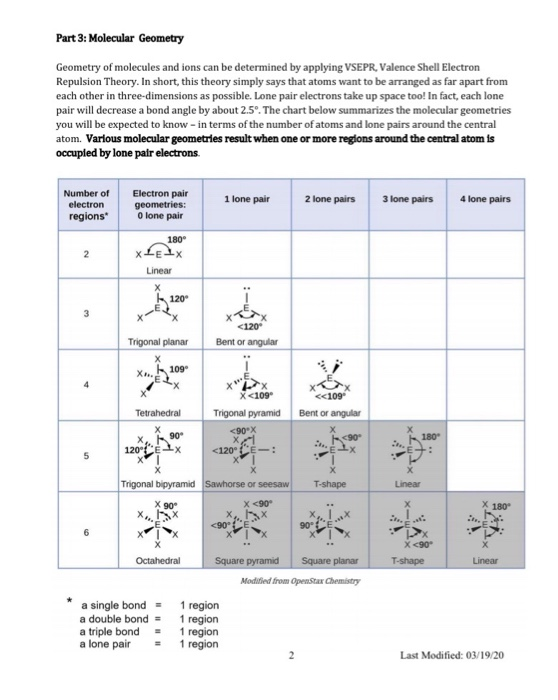 Part 3: Molecular Geometry Geometry of molecules and | Chegg.com