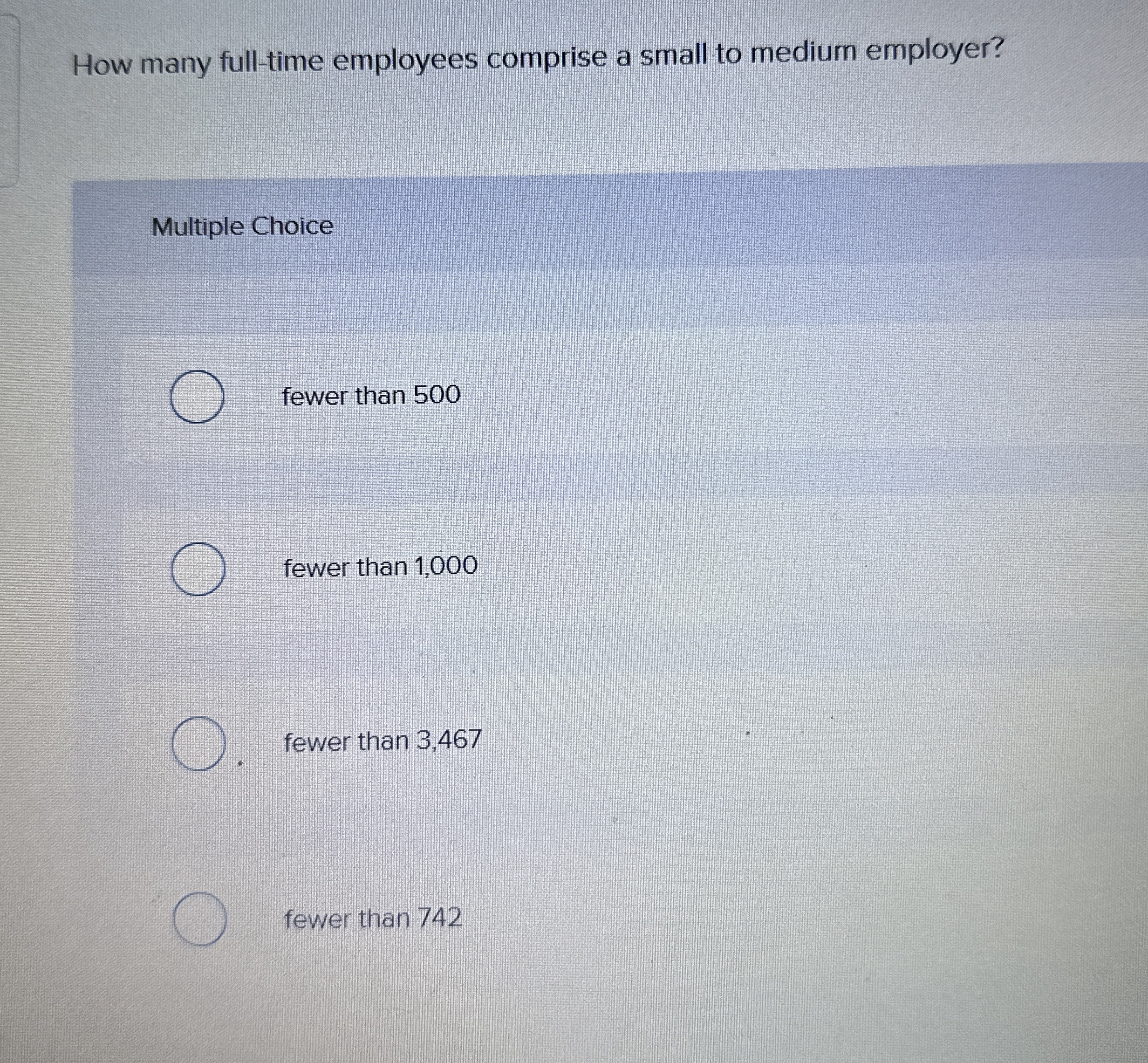 Solved How many full-time employees comprise a small to | Chegg.com