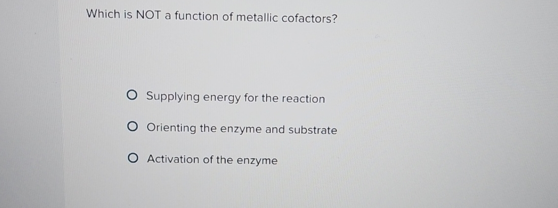 Solved Which is NOT a function of metallic | Chegg.com