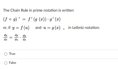 Solved The Chain Rule in prime notation is written (fog)' = | Chegg.com