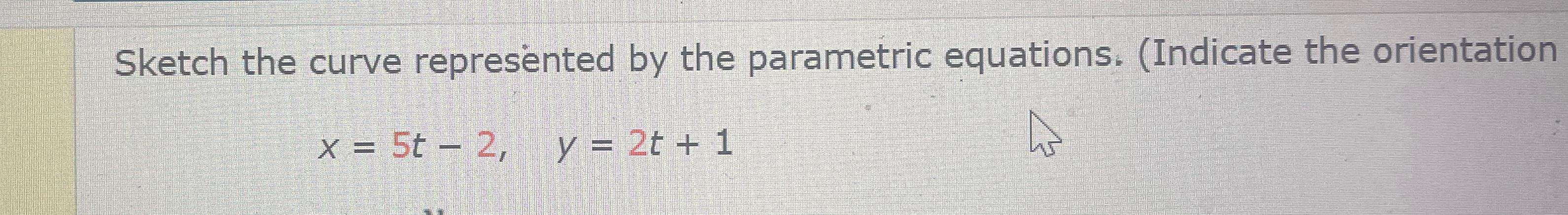 Solved Sketch the curve represented by the parametric | Chegg.com