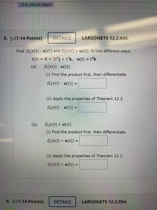 Solved Find Dt[r(t)⋅u(t)] and Dt[r(t)×u(t)] in two different | Chegg.com