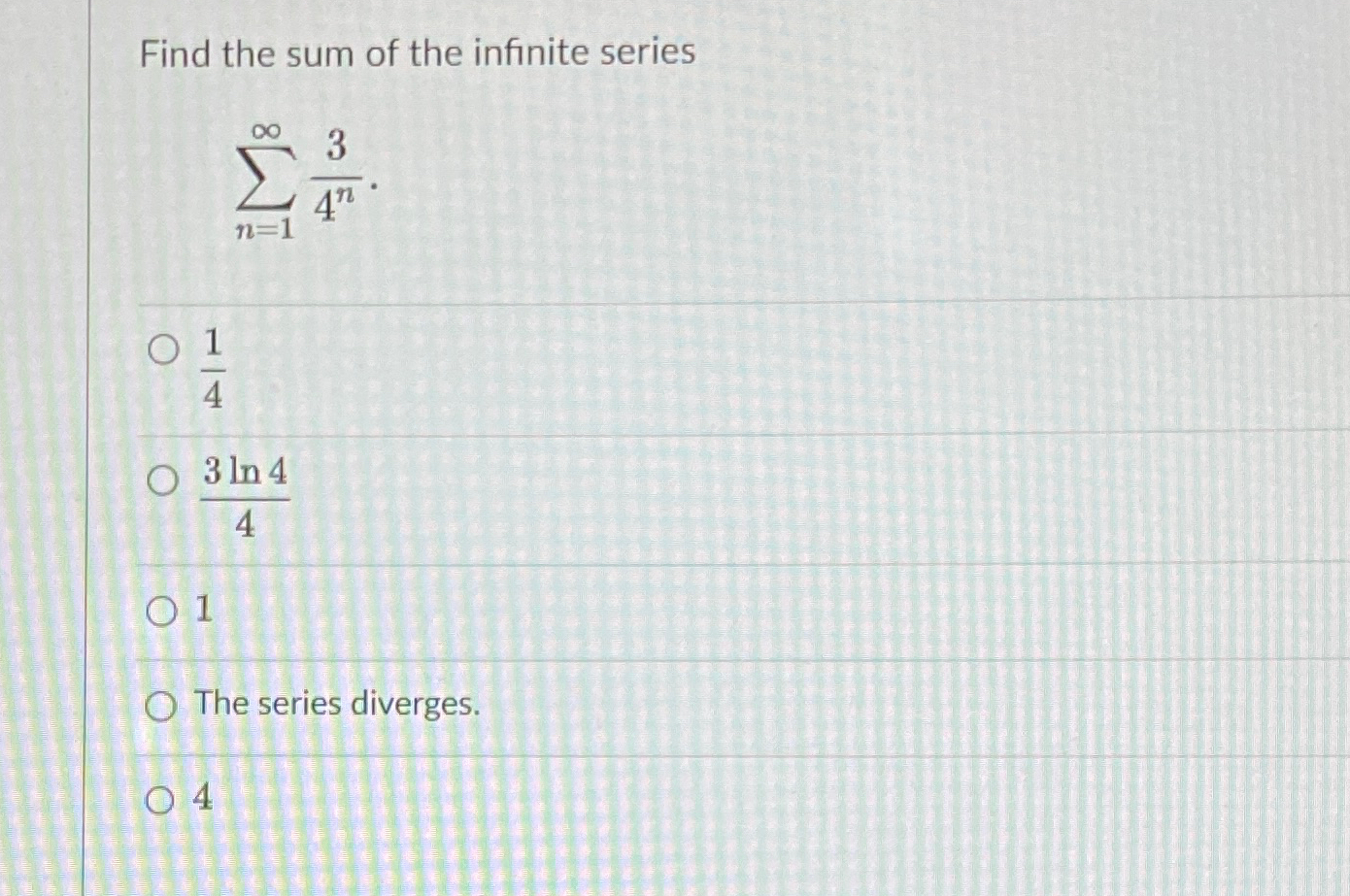 Solved Find the sum of the infinite | Chegg.com