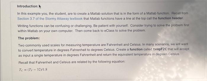 Solved Introduction: In this example you, the student, are | Chegg.com