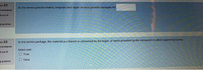 Solved son 22 In the service process matrix, hospitals and | Chegg.com