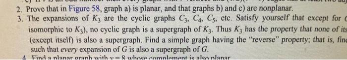 Solved 2. Prove that in Figure 58 , graph a) is planar, and | Chegg.com