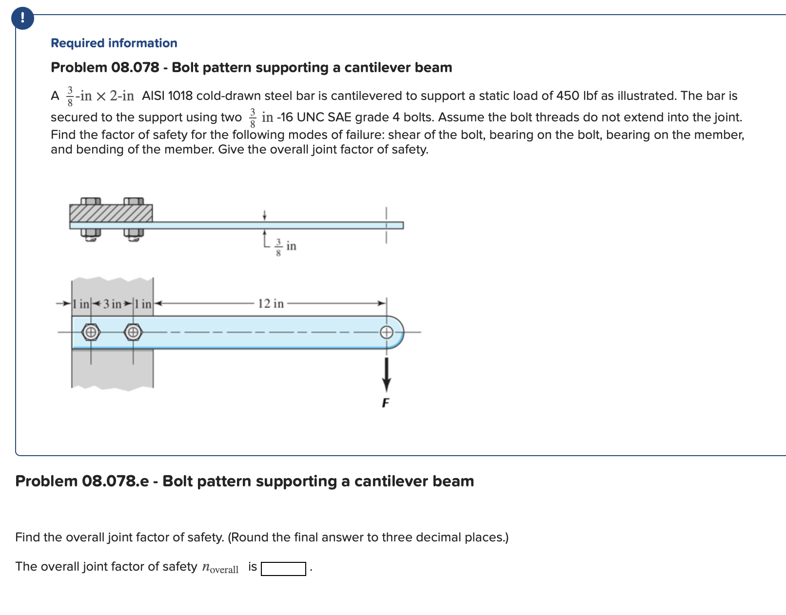 Solved Required information Problem 08.078 - ﻿Bolt pattern | Chegg.com