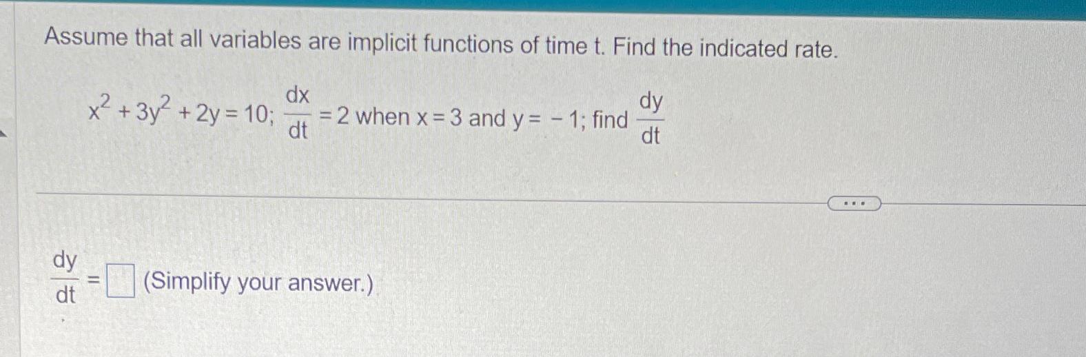 Solved Assume that all variables are implicit functions of | Chegg.com