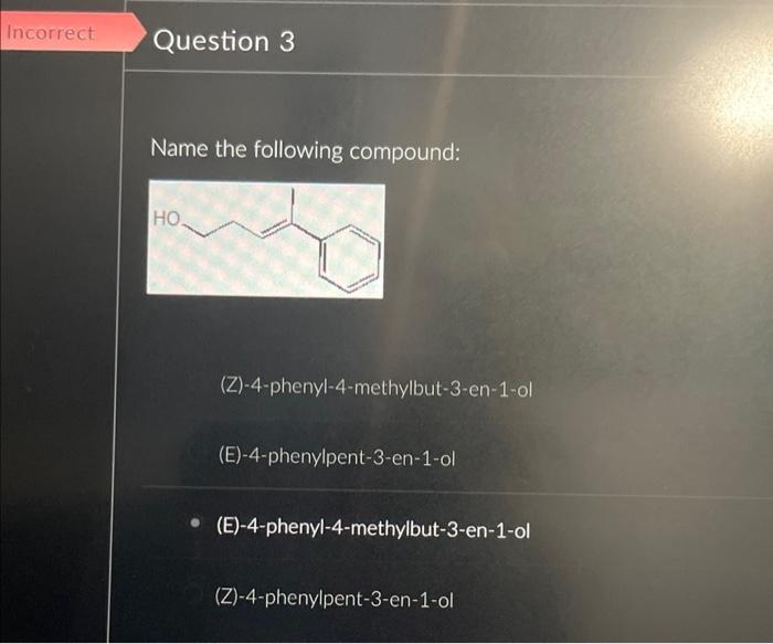 Solved Name the following compound: | Chegg.com