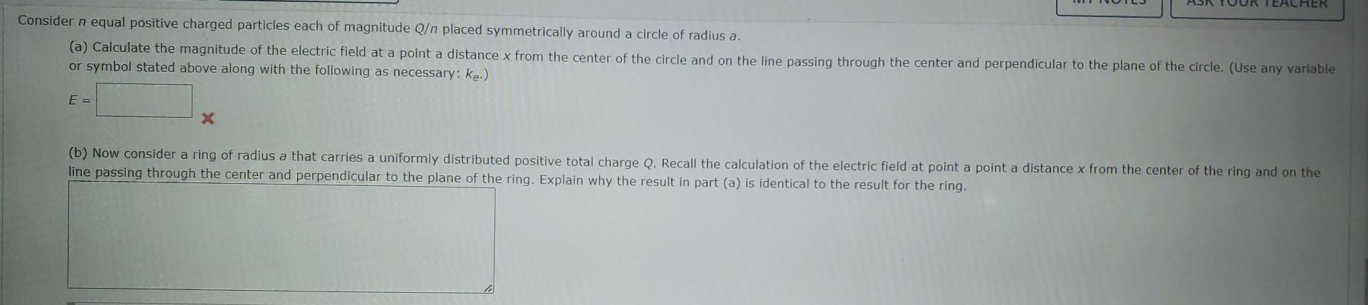 Solved Consider n equal positive charged particles each of | Chegg.com