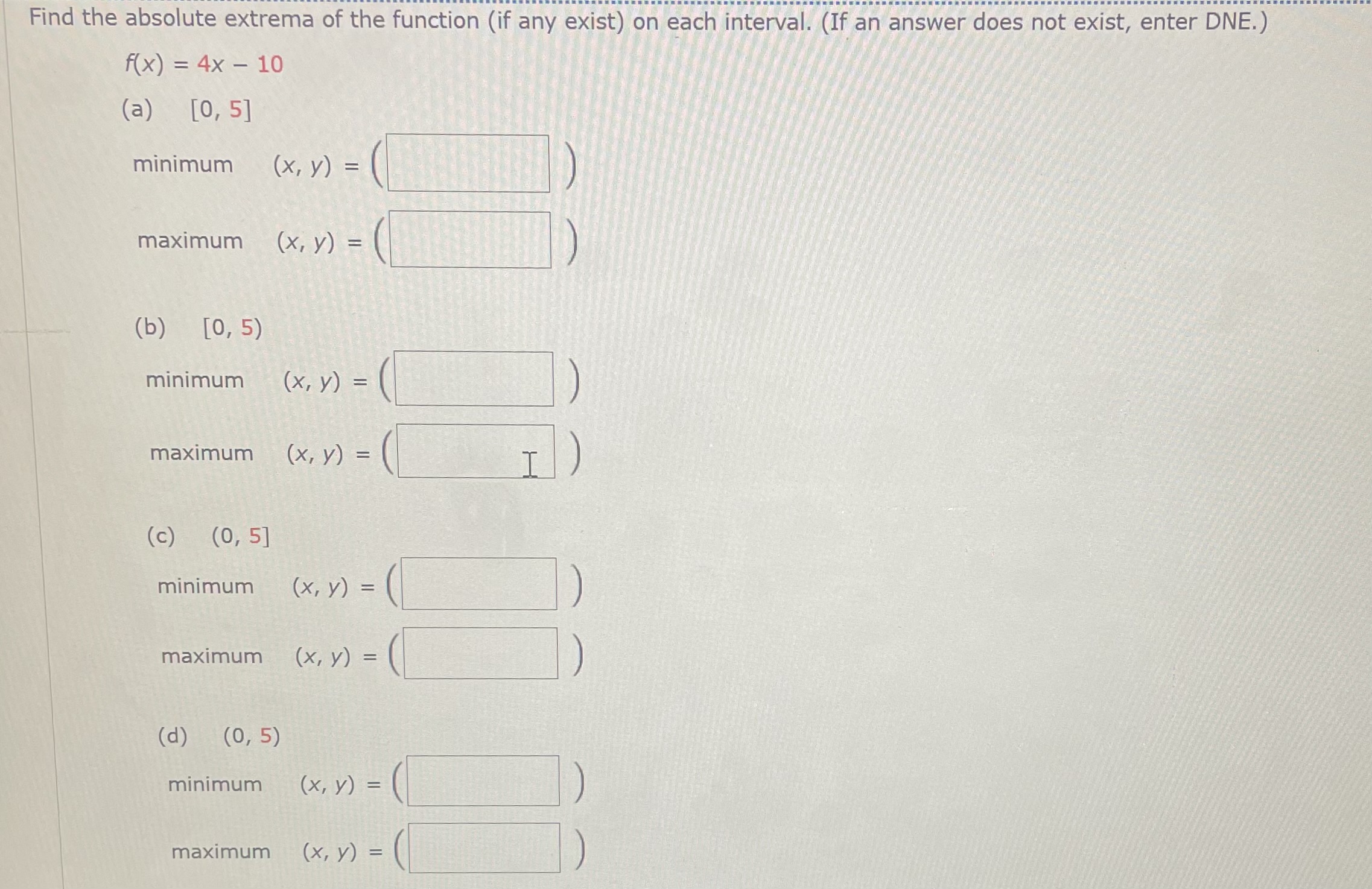 Solved Find the absolute extrema of the function (if any | Chegg.com