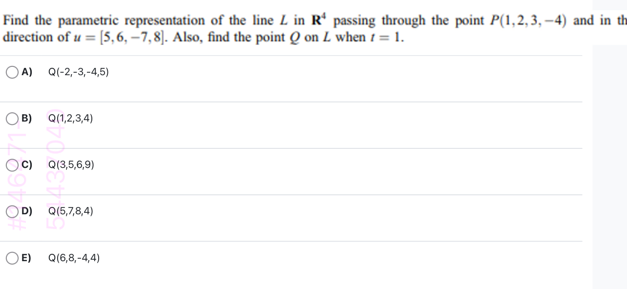 Solved Find the parametric representation of the line L ﻿in | Chegg.com