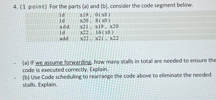 Solved 4. (1 point) For the parts (a) and (b), consider the | Chegg.com