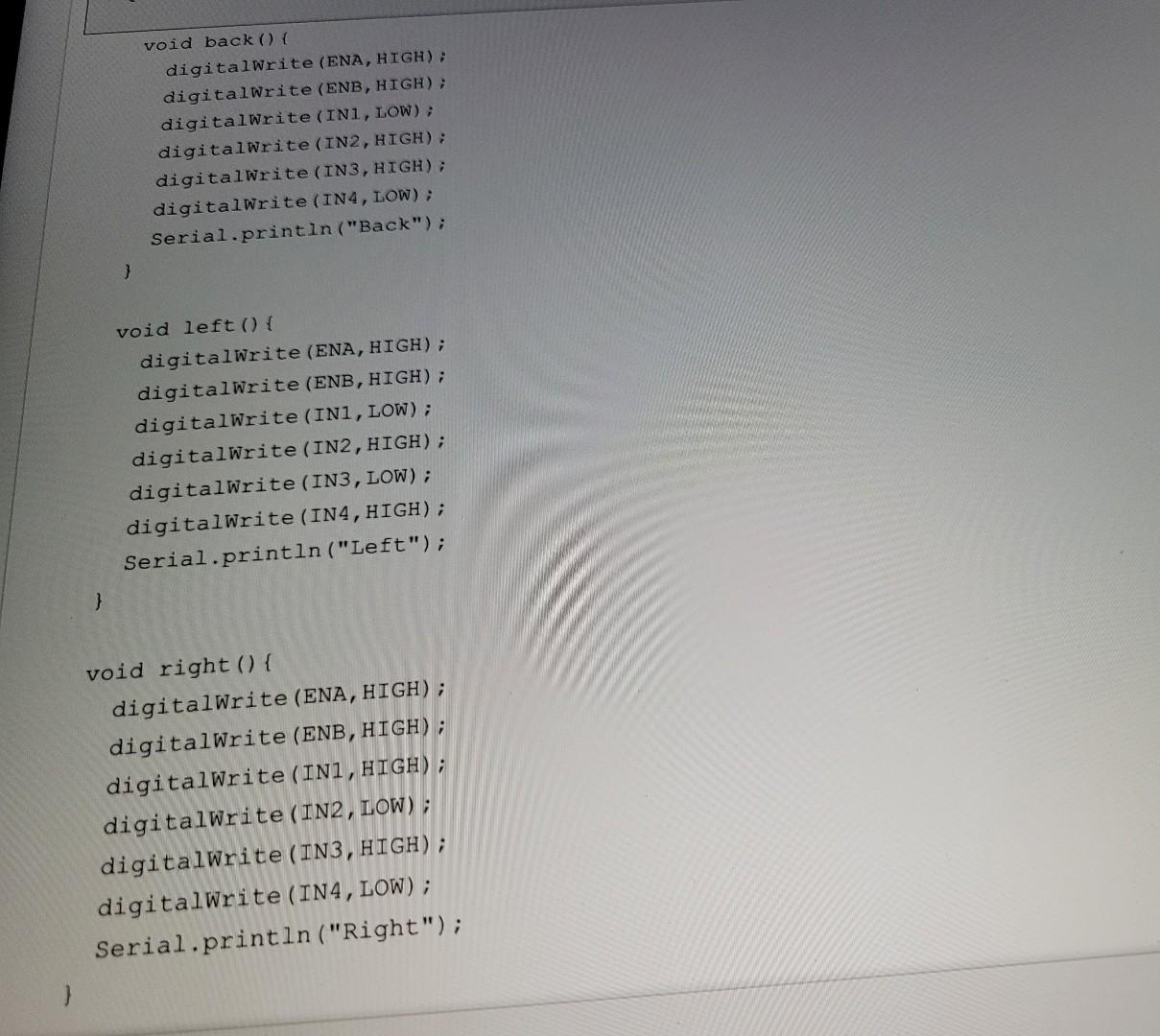 Solved / define 1.298n module Io Pin \#define ENA 5 \#define | Chegg.com