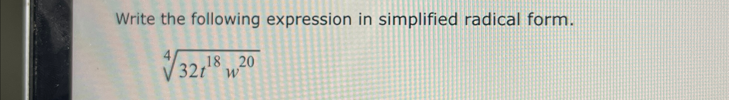 Solved Write the following expression in simplified radical | Chegg.com