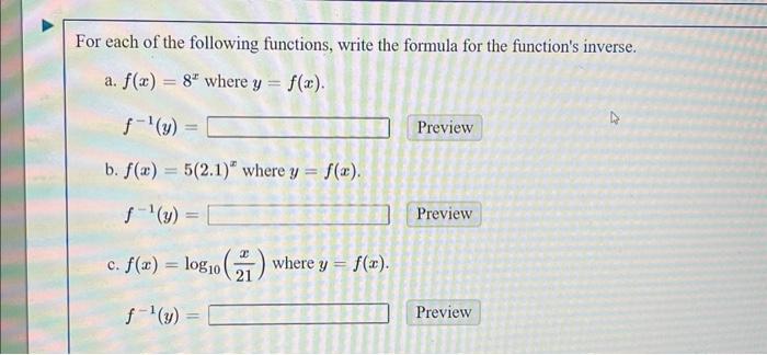 Solved For Each Of The Following Functions Write The
