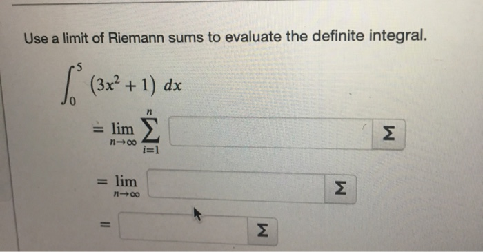 Solved Use a limit of Riemann sums to evaluate the definite | Chegg.com