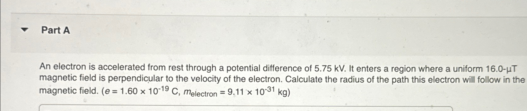 Solved Part AAn electron is accelerated from rest through a | Chegg.com