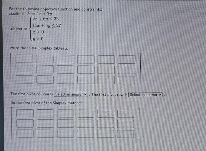 Solved For the following objective function and constraints: | Chegg.com