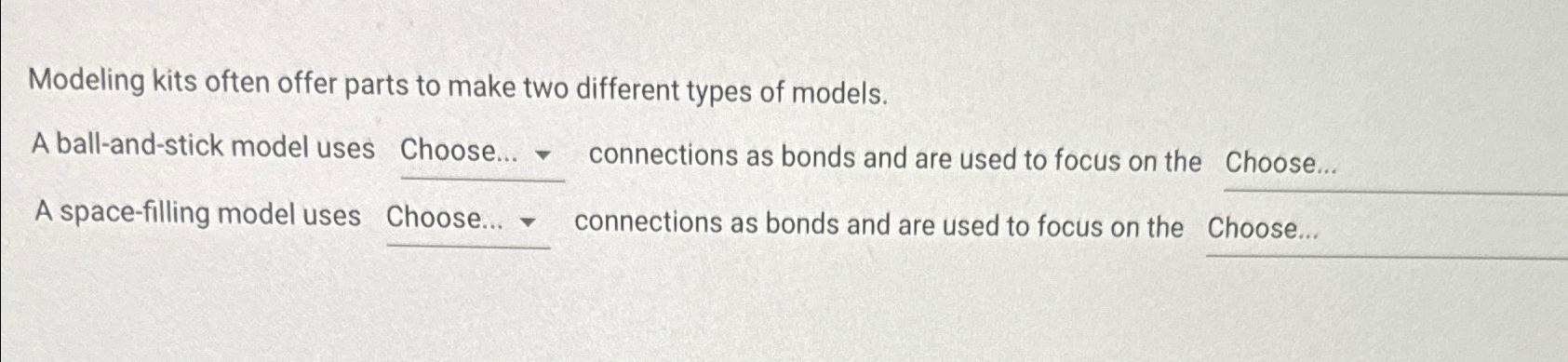 Solved Modeling kits often offer parts to make two different | Chegg.com