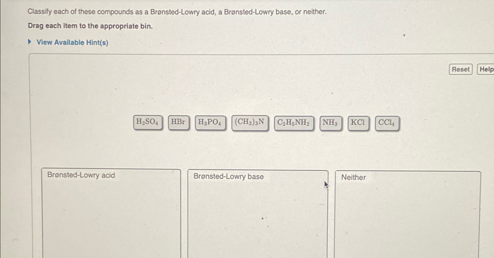 Solved Classify each of these compounds as a Bronsted-Lowry | Chegg.com