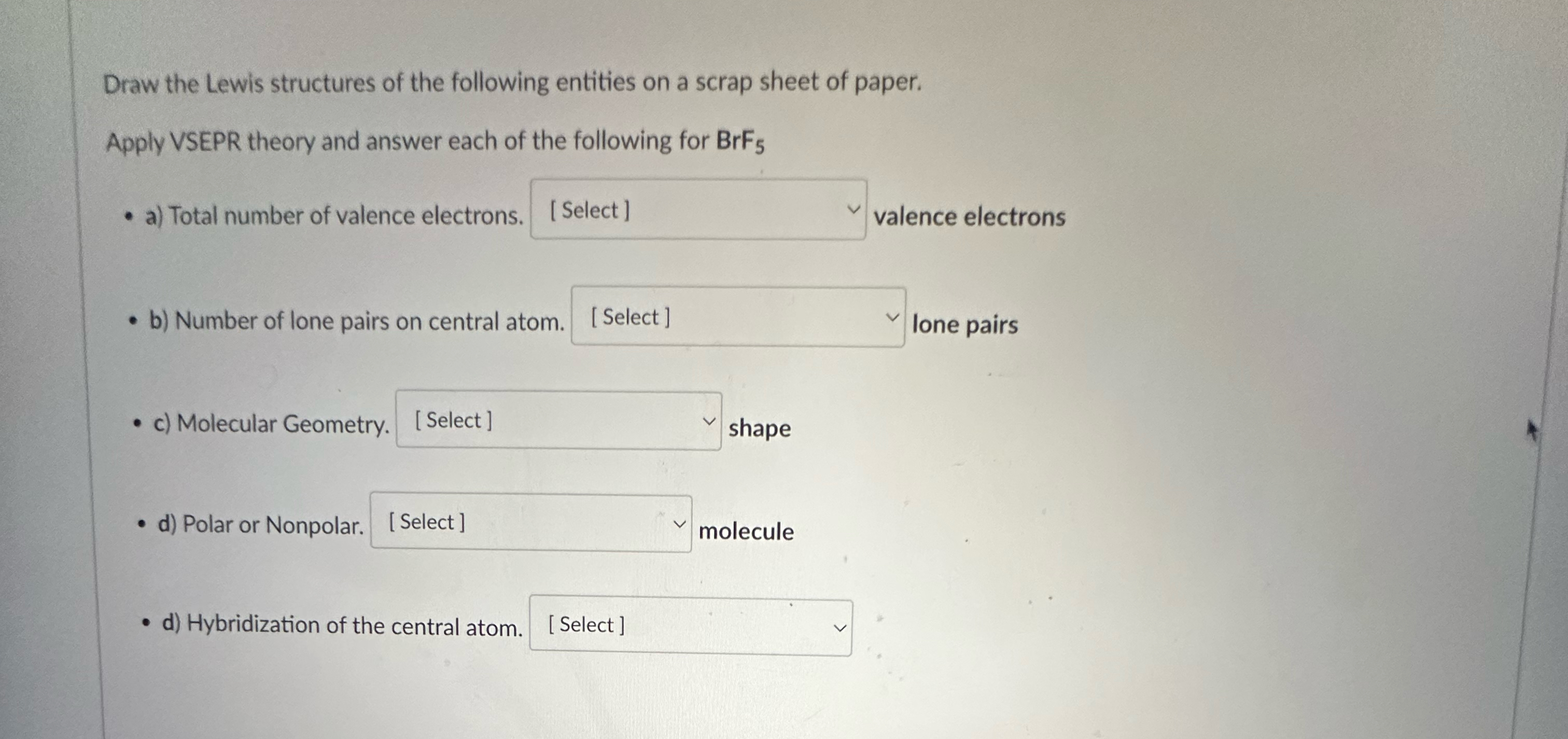 Solved Draw the Lewis structures of the following entities | Chegg.com