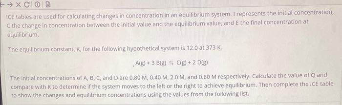 Solved ICE tables are used for calculating changes in | Chegg.com