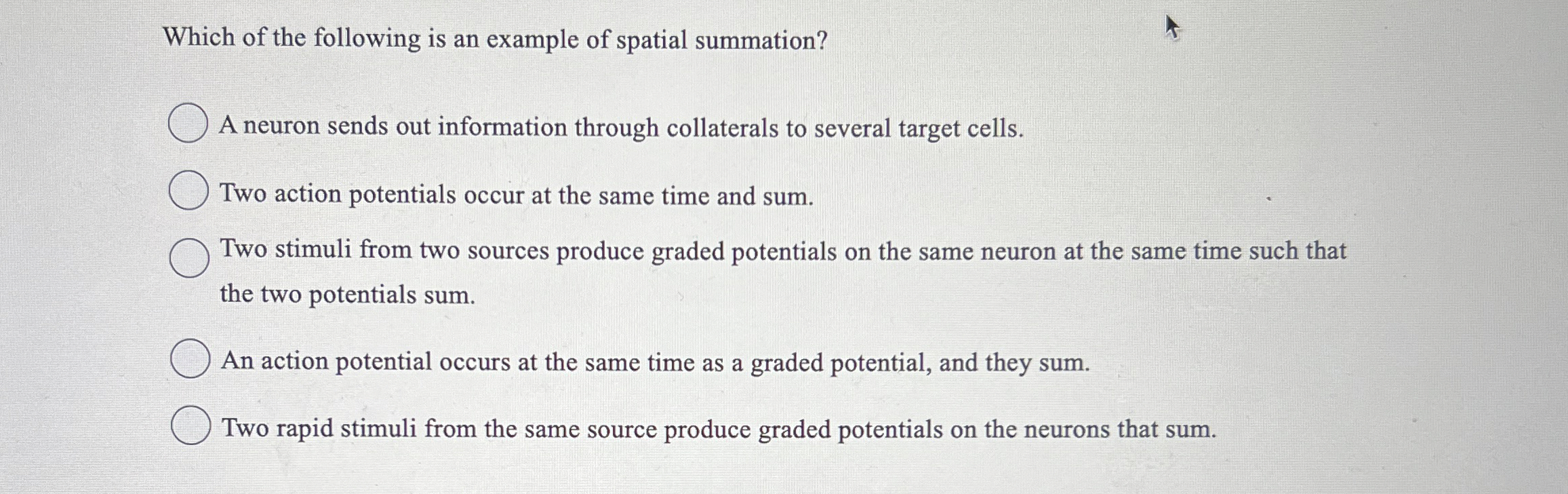 Solved Which of the following is an example of spatial | Chegg.com