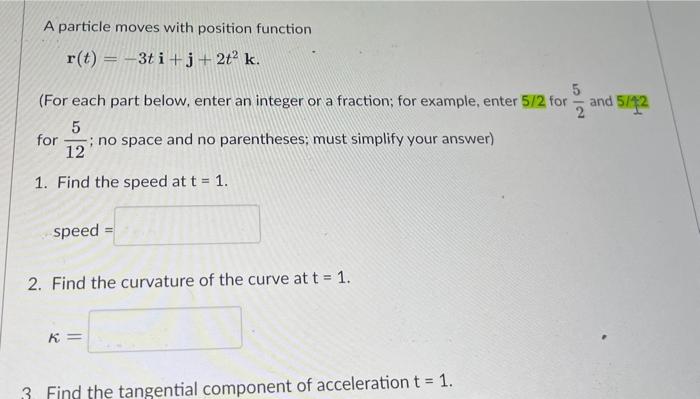 Solved A particle moves with position function | Chegg.com