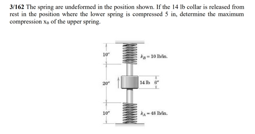 Solved 3/162 ﻿The spring are undeformed in the position | Chegg.com