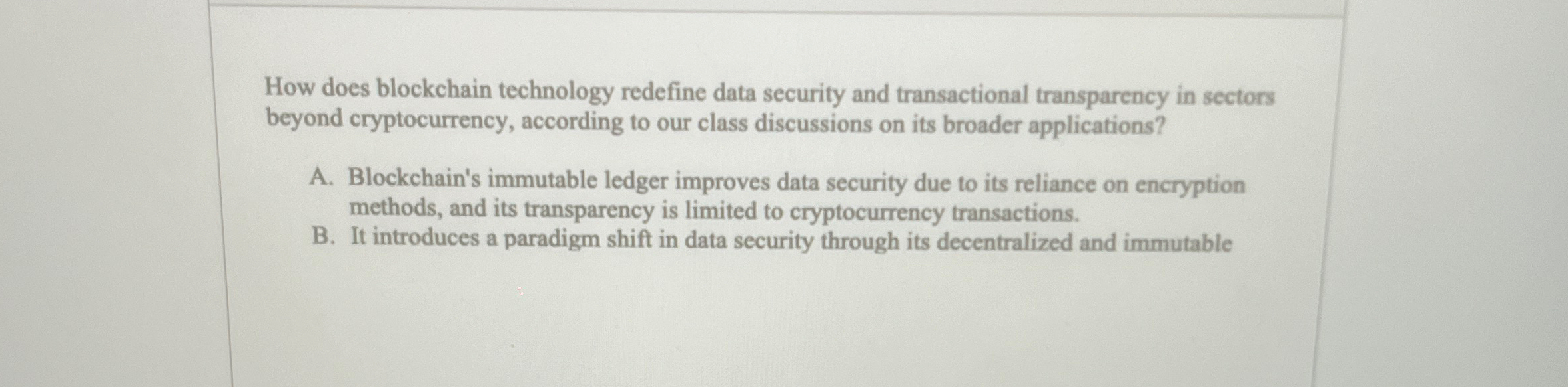 Solved How does blockchain technology redefine data security | Chegg.com