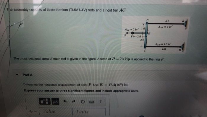 Solved The assembly consists of three titanium (Ti-6A1-4V) | Chegg.com